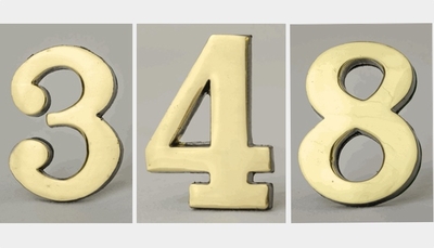 2" Self-Adhesive Brass Numbers