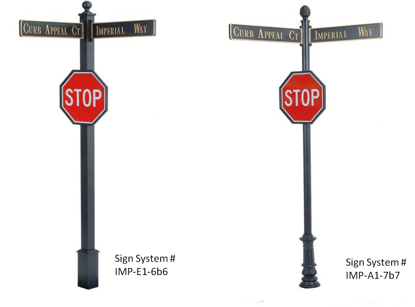 Estate Square Post Street Sign with Cast Blades and 30" Diamond Sign
